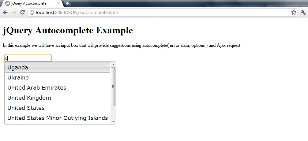 Programmers Sample Guide Jquery Autocomplete Example Using Java Servlet Ajax Request And Json
